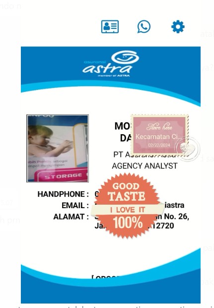 KARTU NAMA VIA APLIKASI : Aplikasi Kartu Nama Digital - MTM SOLUSINDO
