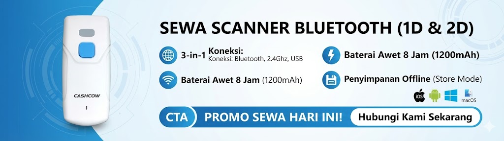 Sewa Scanner Barcode Bluetooth (2D & 1D) - MTM SOLUSINDO